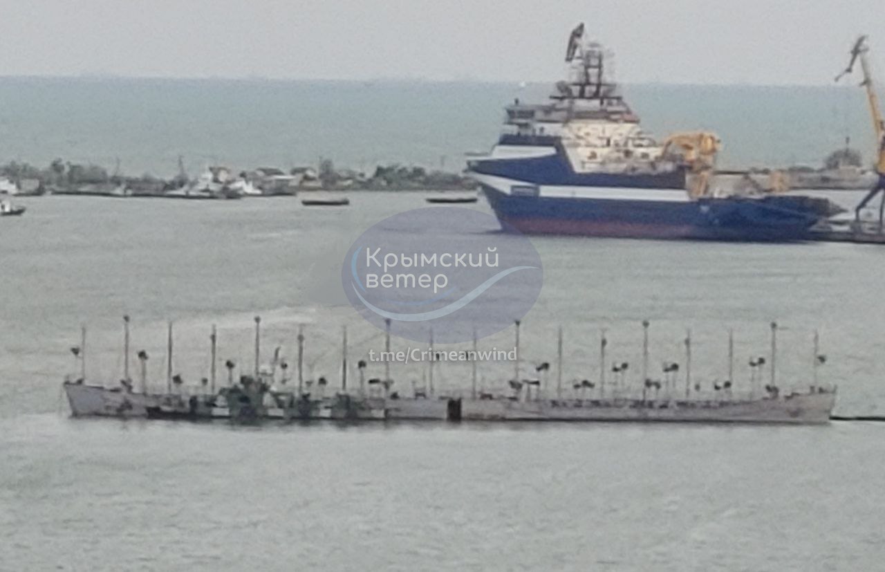 The Russians have deployed a target barge with electronic warfare ...