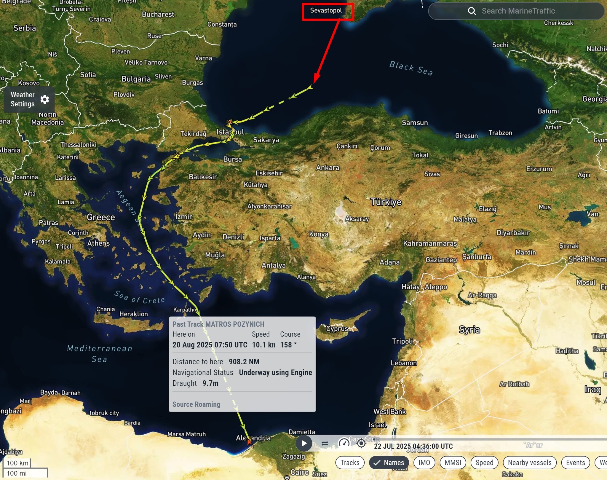 Russian bulk carrier with looted grain arrives at Egyptian port ...